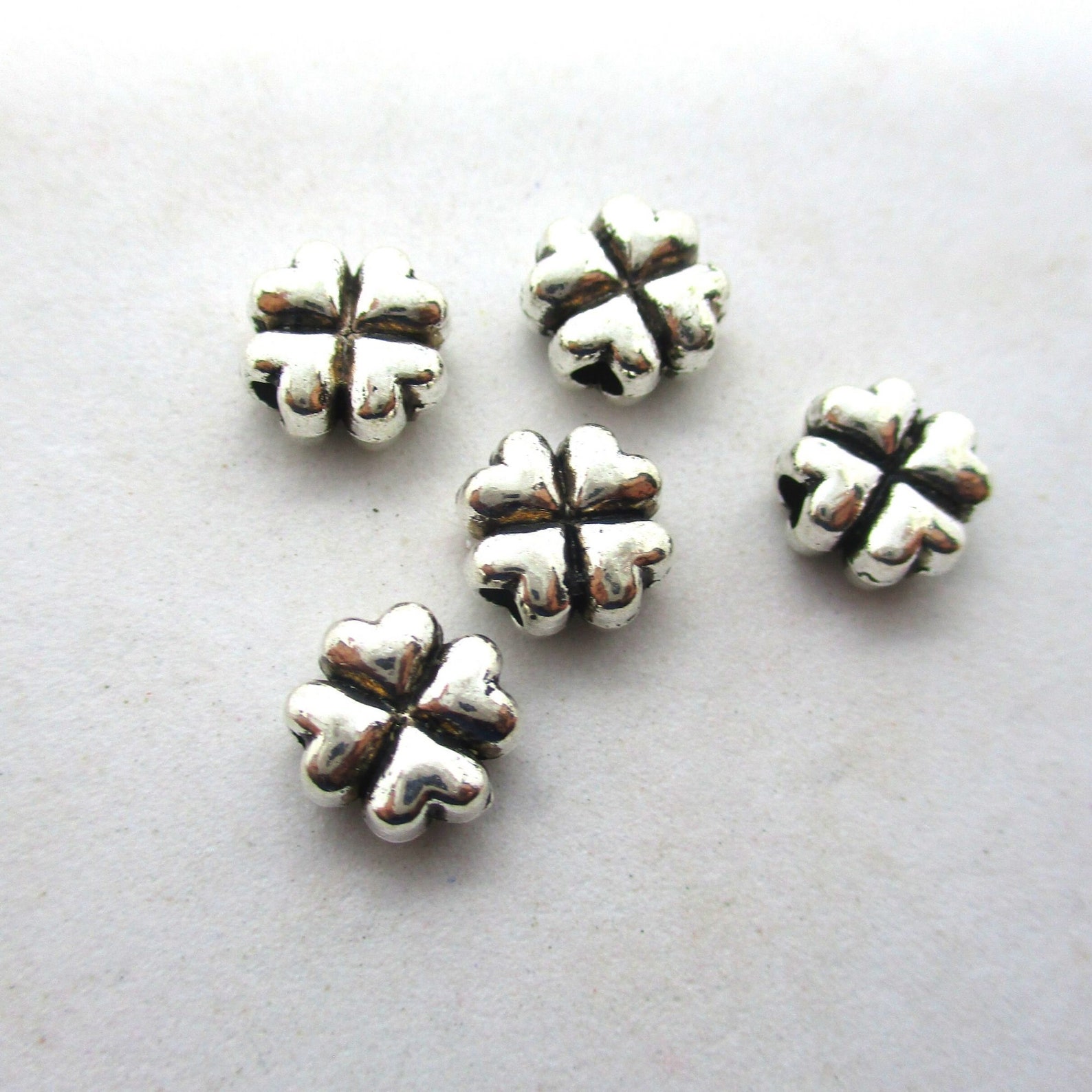 Four Leaf Clover Beads Antique Silver Pack of 10 Beads 8mm - Etsy