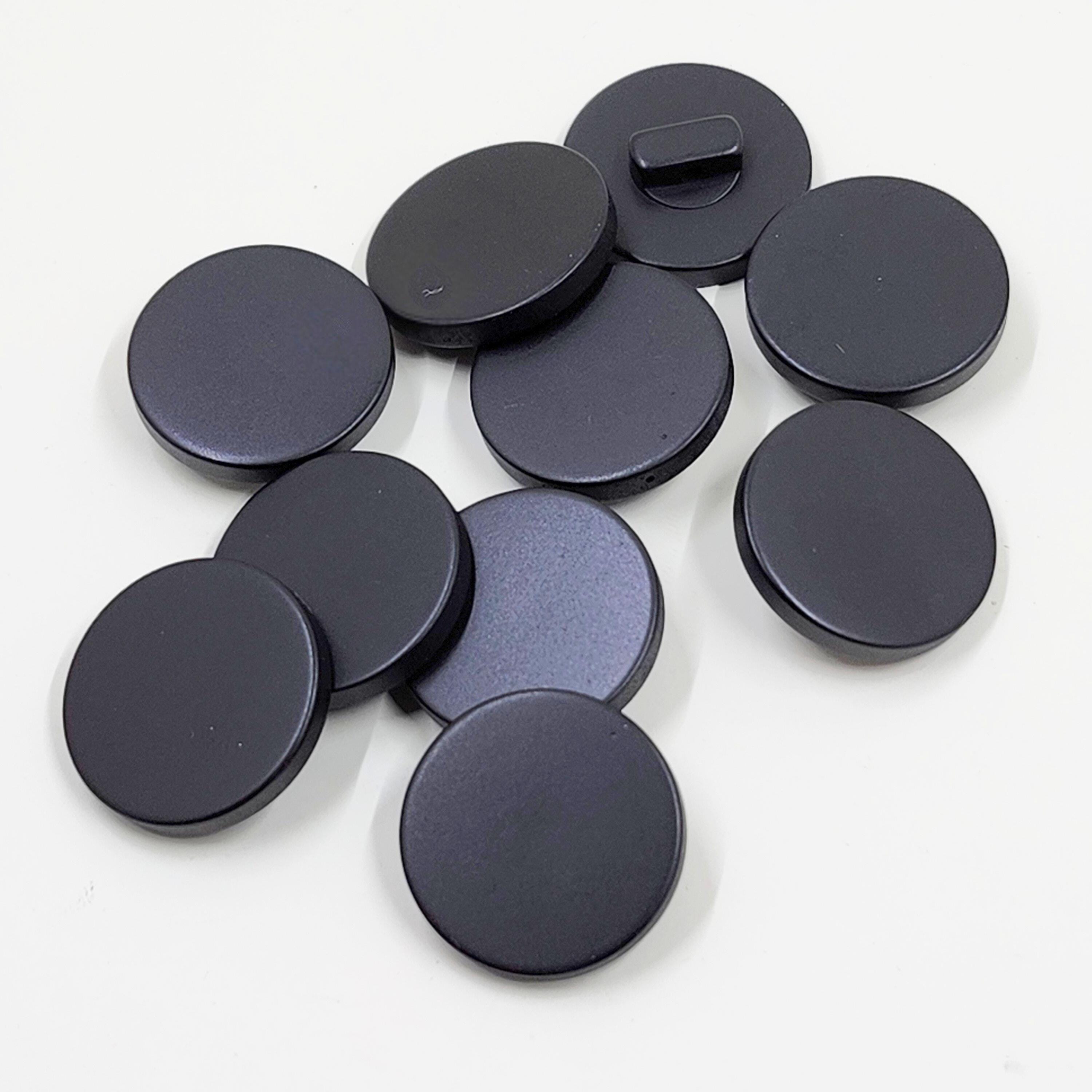 21mm Flat Black Shank Resin Buttons, Pack of 10, Buttons Crafts G2018 ...