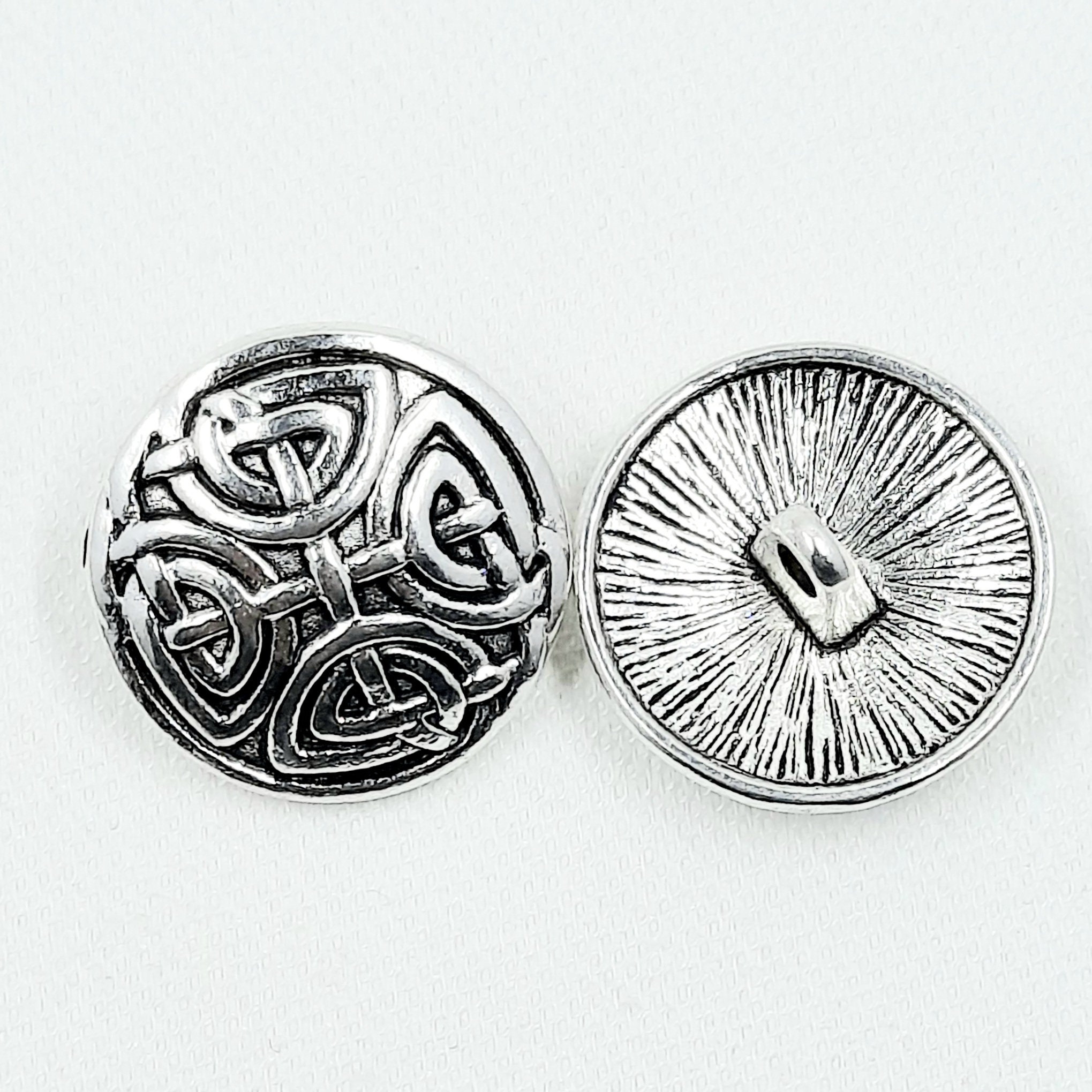 Knot Antique Silver Metal Shank Buttons Pack of 6 or 12 | Etsy