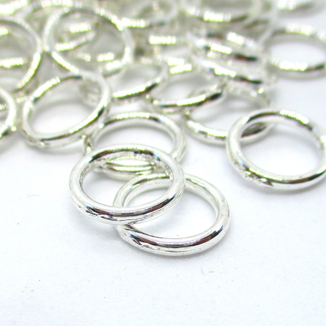 Closed 10mm Jump Rings Silver Plated, 1.4 Thickness, Jewelry Findings ...
