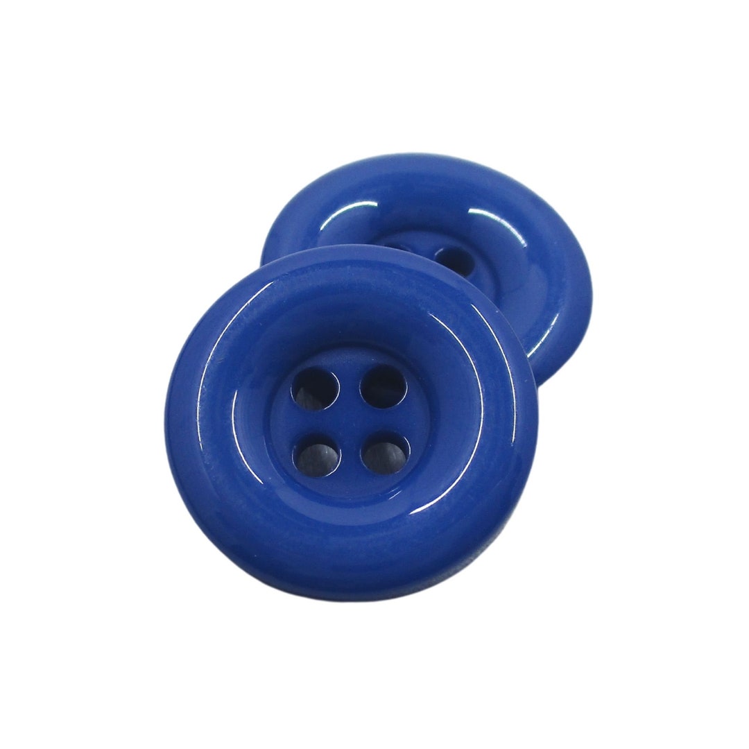 Blue Resin 18mm Four Hole Buttons, Pack of 20 Buttons, 18mm Buttons ...