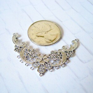 Silver Tone Lace Chandelier Connector, 45x32mm, Jewelry Making Supplies ...