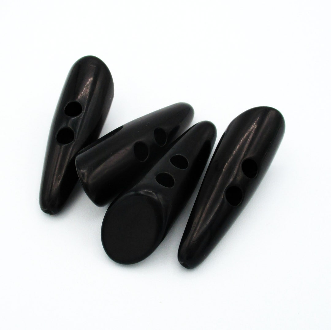 Large Black Resin Horn Toggle Buttons, 49x15mm, Sewing, Toggle Buttons ...