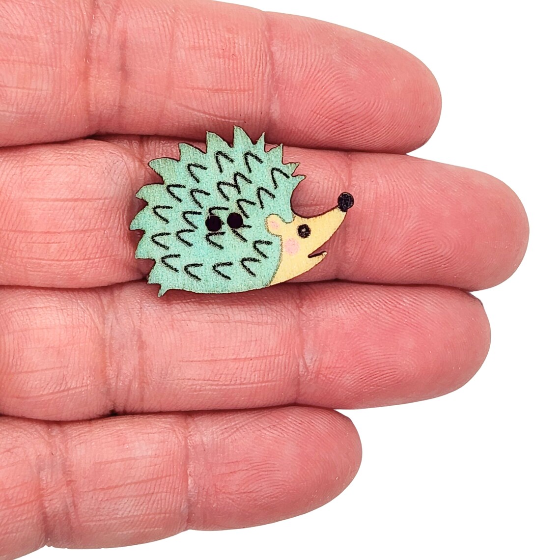 Hedgehog Wood Buttons, Pack of 10 Buttons, Sewing Craft Buttons ...