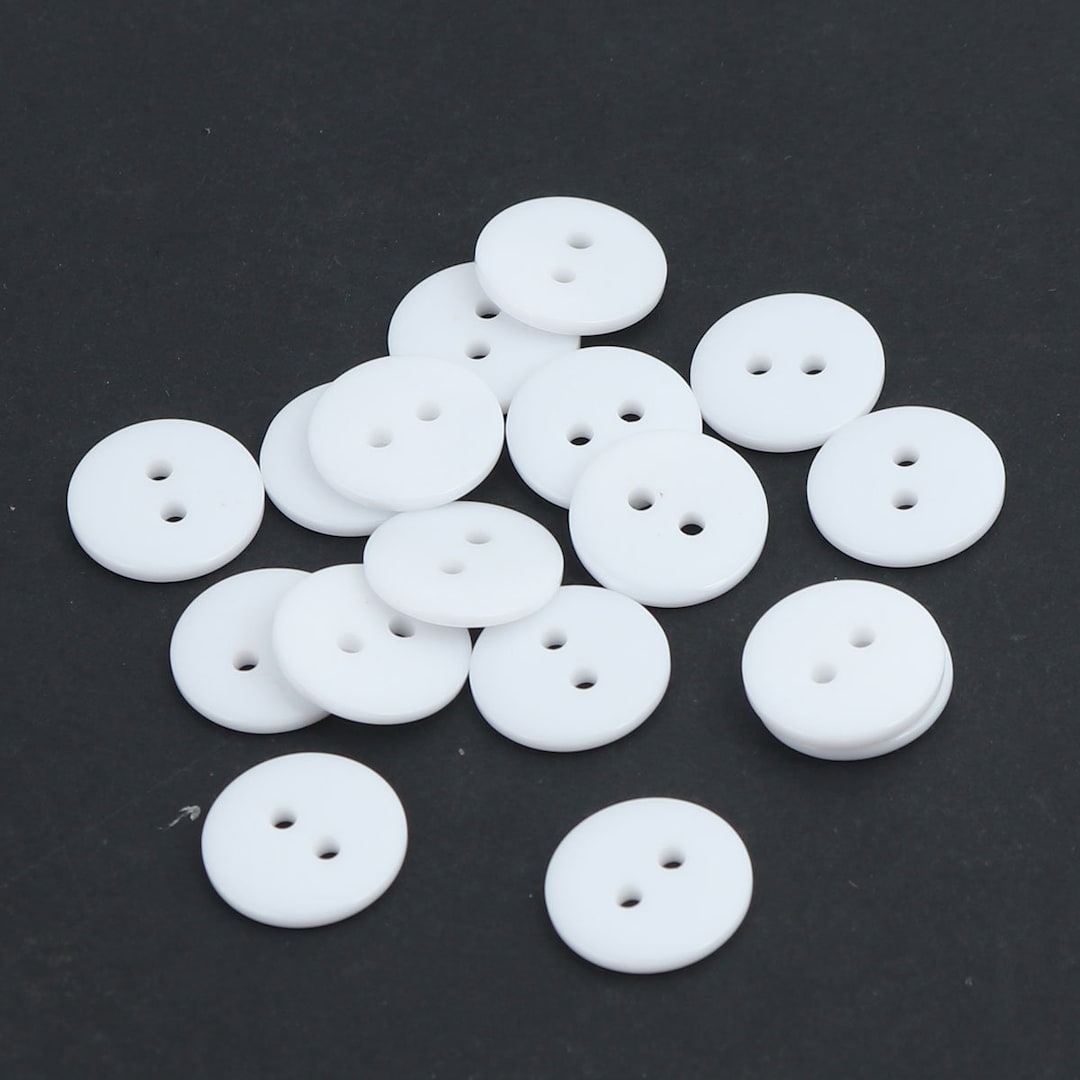 White 15mm Resin Buttons, 15mm Buttons, Two Hole Buttons (box3b) - Etsy