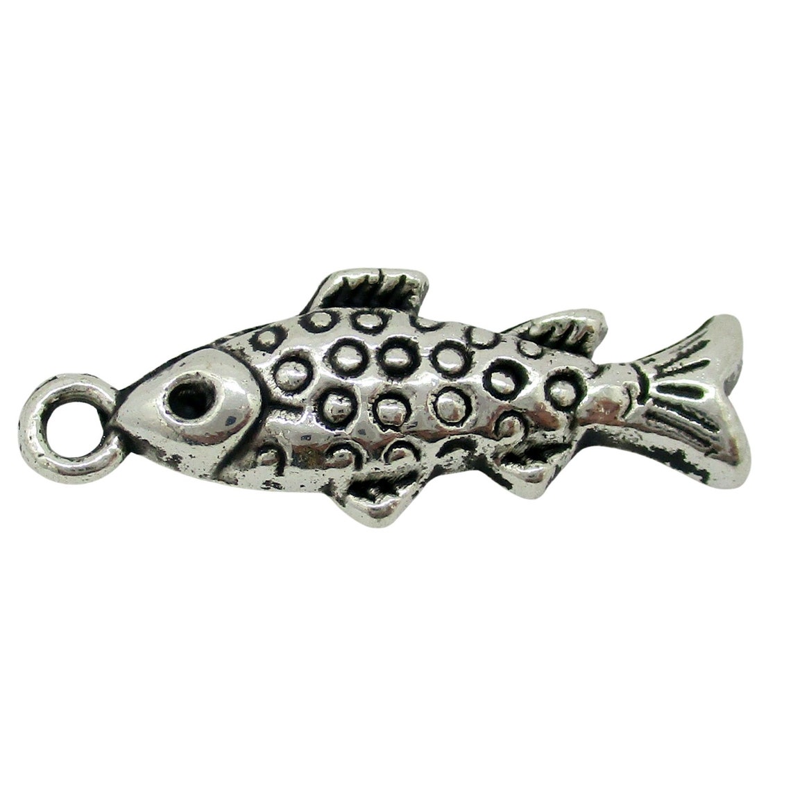 5 Fish Charms 28x10mm, Antique Silver Fish Charms, Jewelry Making ...