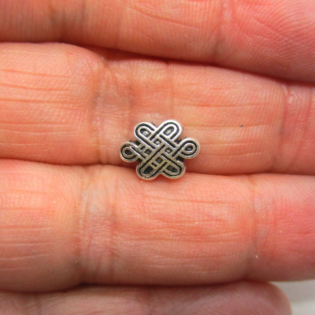 Celtic Knot Spacer Antique Silver Beads, 10x7mm Spacer Beads, Beads ...