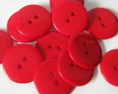 20 Resin Red 23mm Buttons Red Sewing Buttons - Etsy