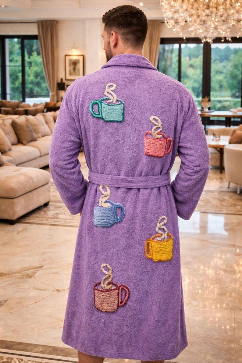 Handmade Taylor Durden Fight Club Bath Robe Luxury Hotel Style With ...