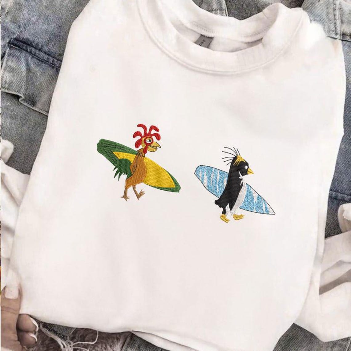 Cody Maverick & Chicken Joe Surfs up Machine Embroidery File (instant ...