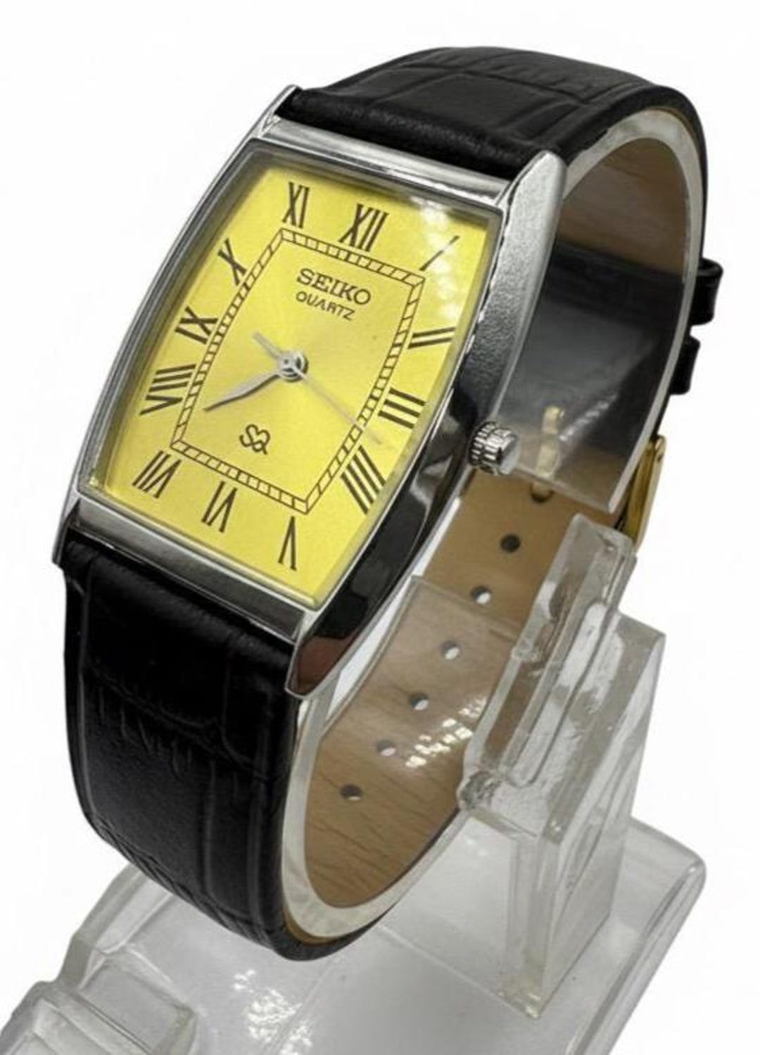 Vintage Seiko Slim Hexagonal Yellow Quartz Movement Men's Wrist Watch ...