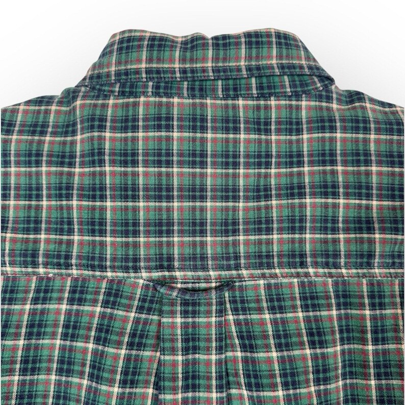 Vintage Sedgefield Green Plaid Long Sleeve Button Down Shirt Men's Size ...