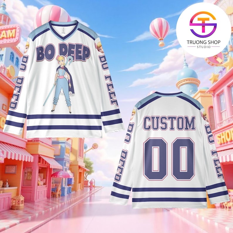 Personalized Bo Peep Hockey Jersey, Custom Toy Story Disney Shirt, Cute ...