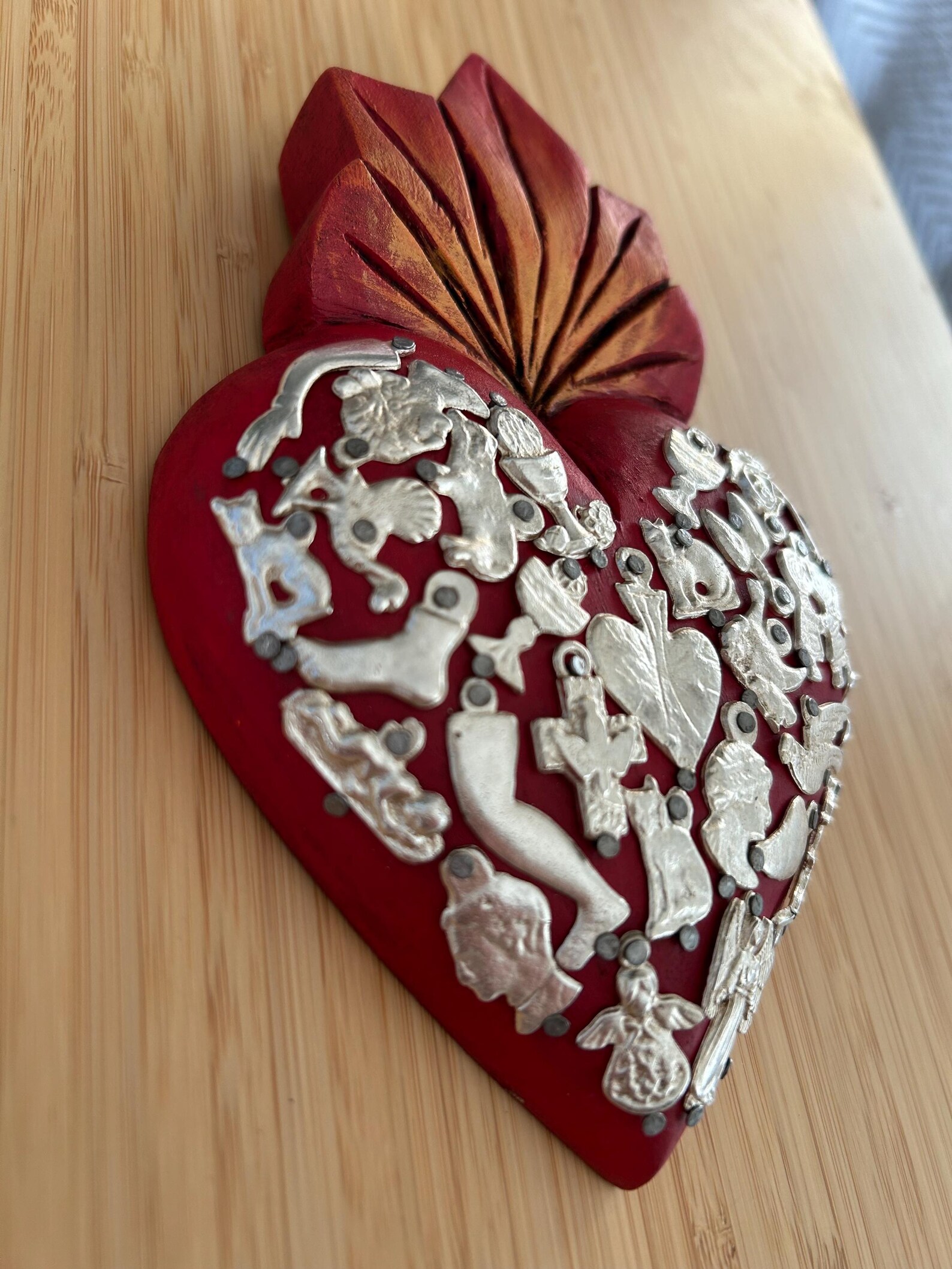 Corazón Mexicano Con Milagritos - Etsy