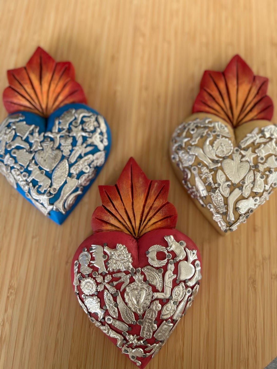 Corazón Mexicano Con Milagritos - Etsy