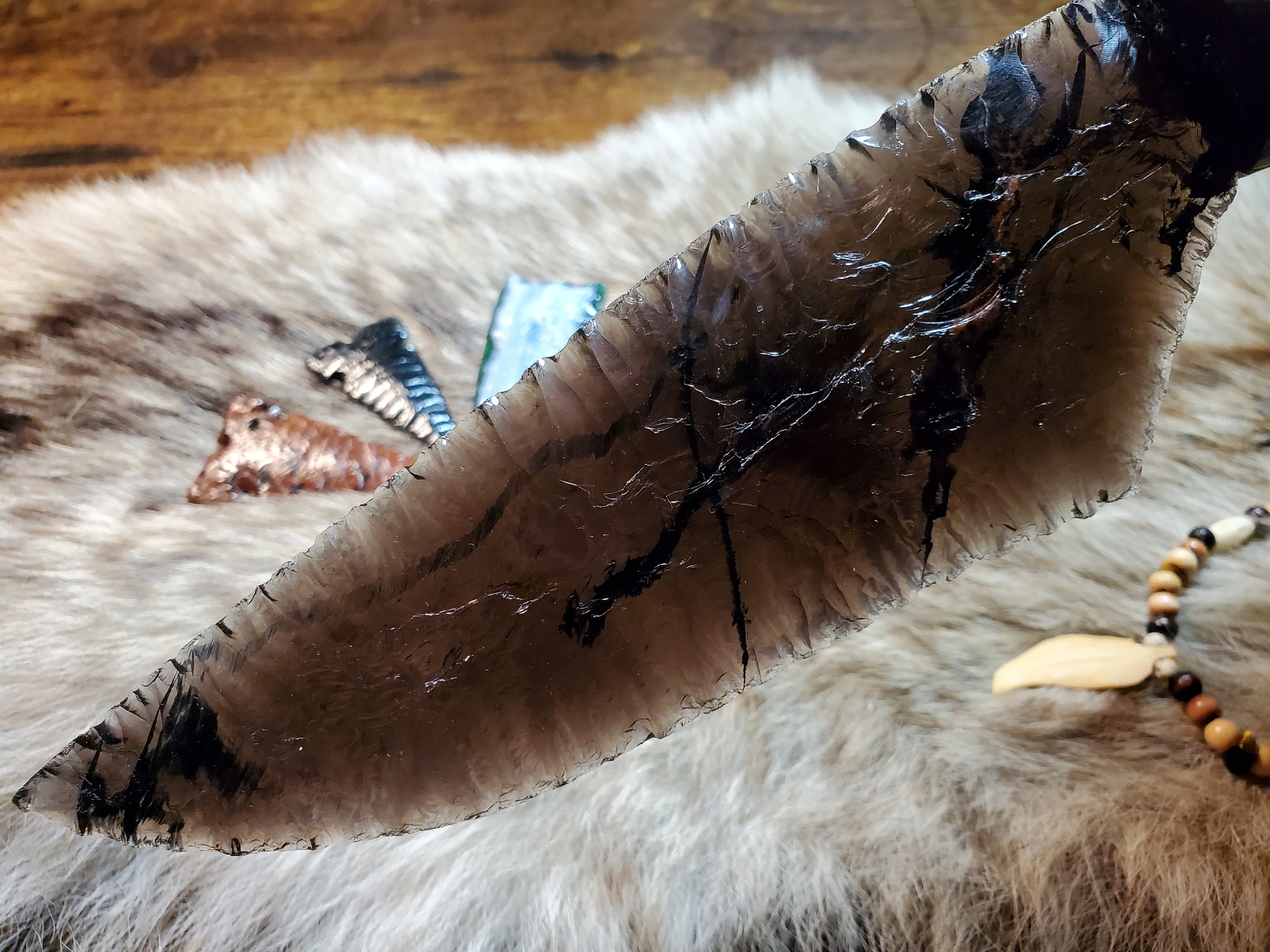 SOLD SOLD RARE Red Ribbon Obsidian Flint Knapped Indian Wolf - Etsy