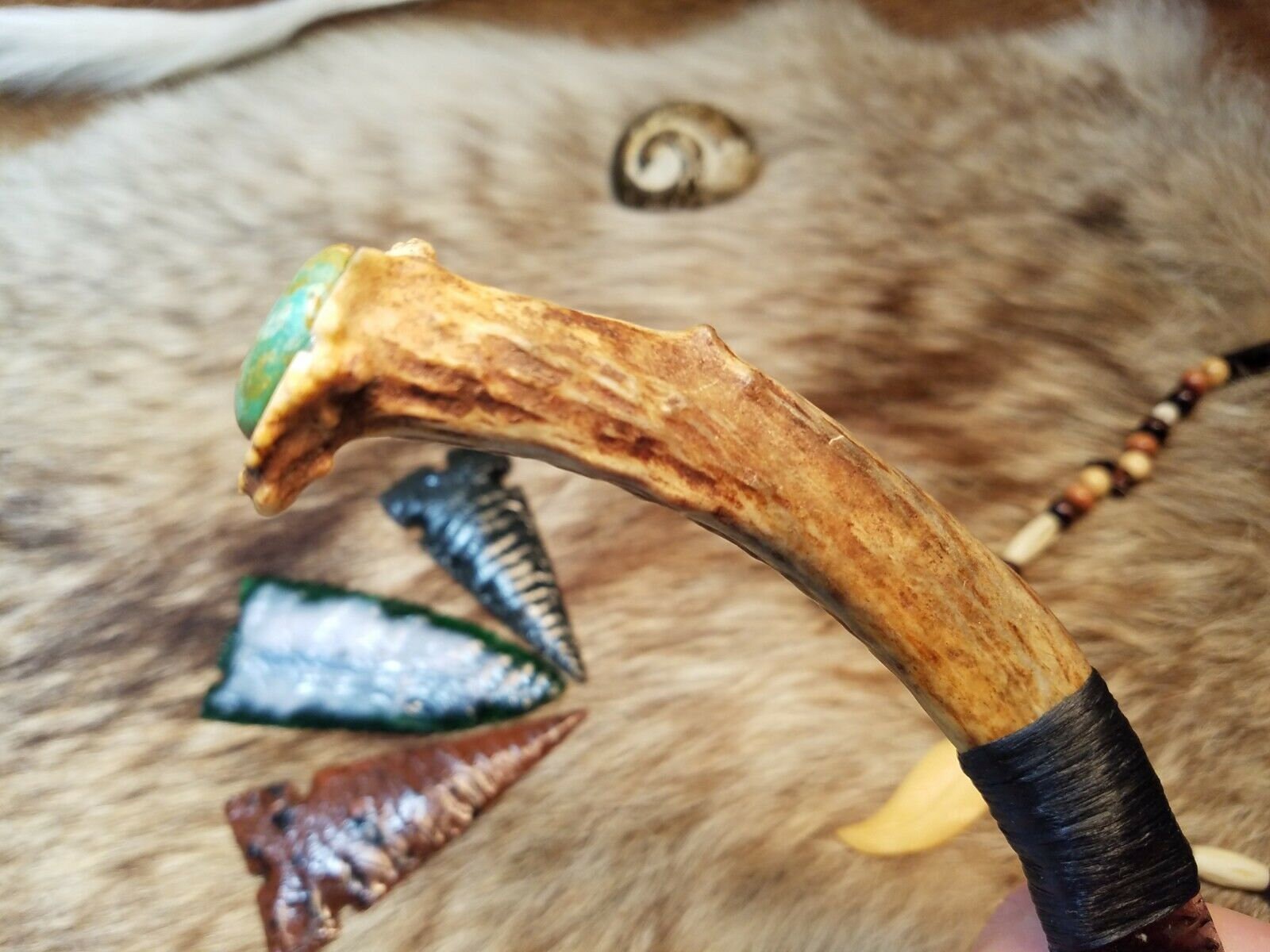 PENDING Triple Flow Obsidian the Hunted Primitive Skinning Knife Indian ...