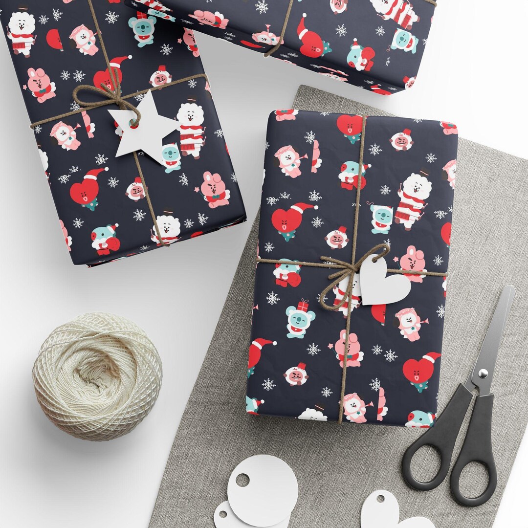Christmas Character Pattern Gift Wrap | Holiday Wrapping Paper - Etsy