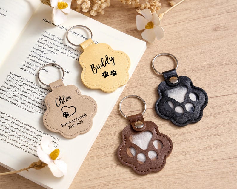 Pet Hair Keepsake Keychain Personalized, Custom Dog Cat Memorial Holder ...