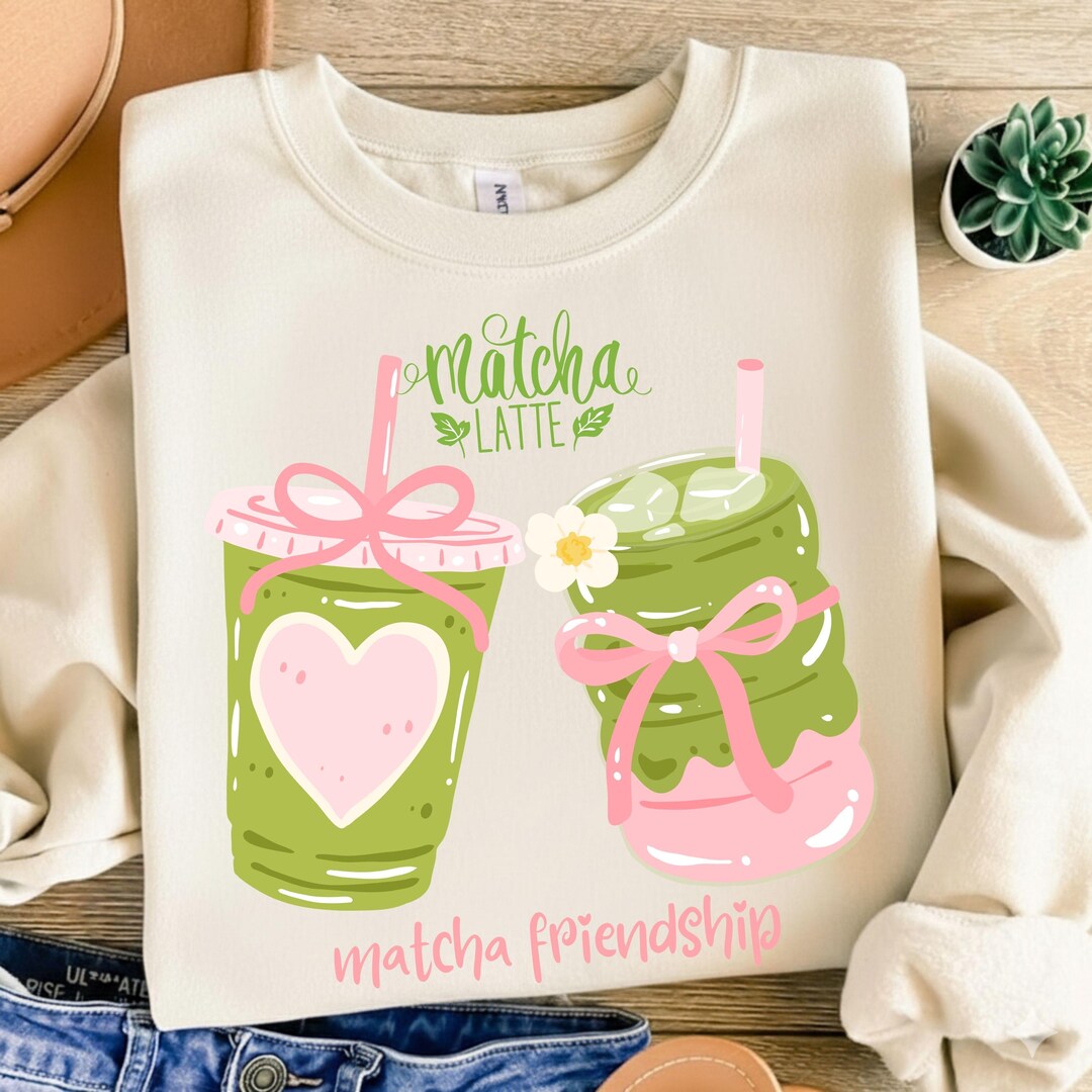 Matcha Friendship Smoothie Sweatshirt - Unisex Cozy Crewneck - Etsy