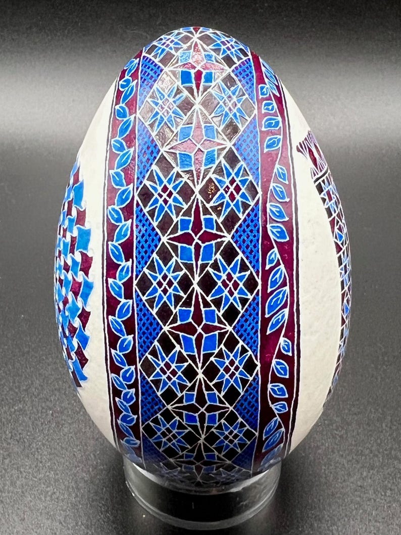 Pysanky Batik Real Turkey Egg - Handmade Ornament / Present / Gift ...