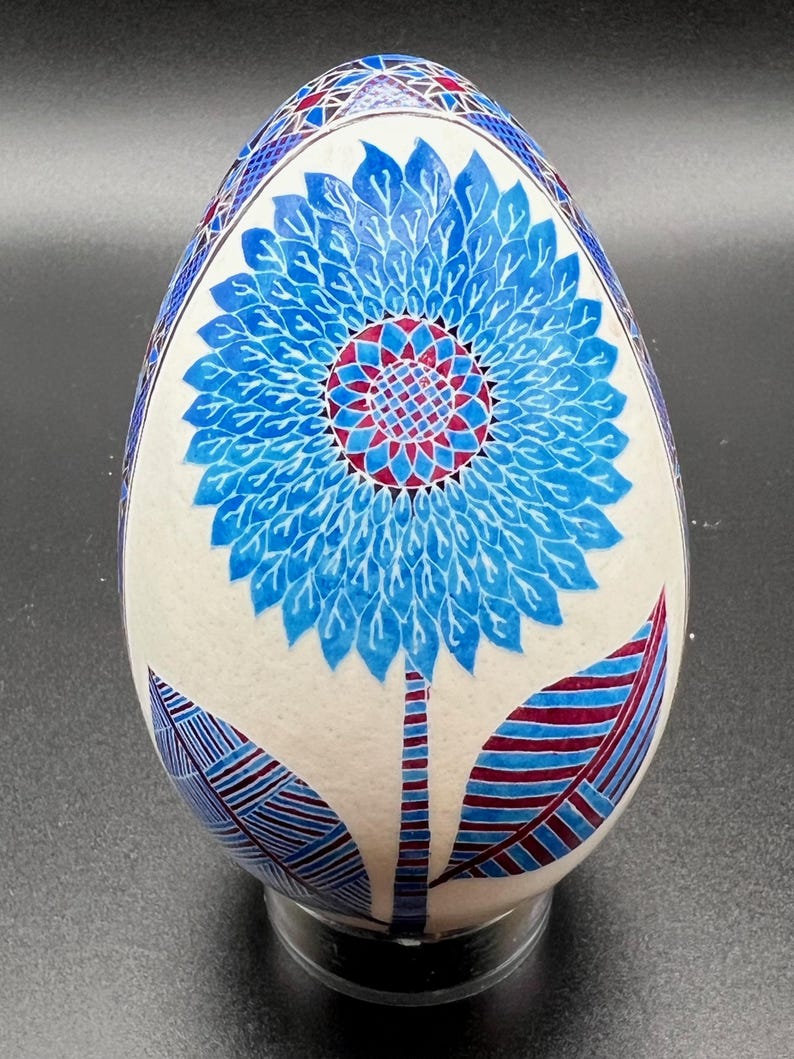 Pysanky Batik Real Turkey Egg - Handmade Ornament / Present / Gift ...