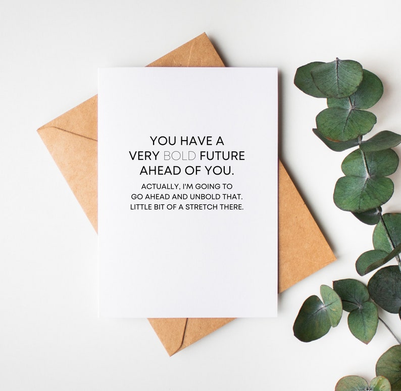 Bold Future Funny Card Graduation Card New Job Card - Etsy