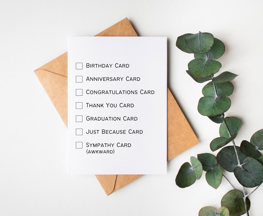 Checklist Card Funny Card All Occasion Card Congratulations - Etsy