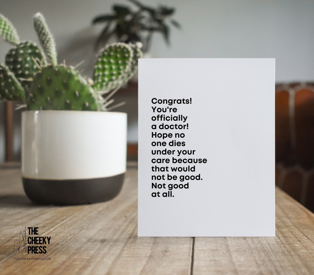 Congratulations Doctor / Med School / Graduation Card / New Job Card ...