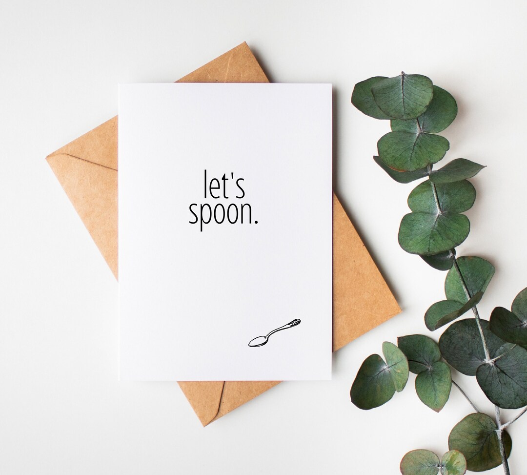 Let's Spoon, Adult Humor Card, Cute Couple Card, Husband Card ...