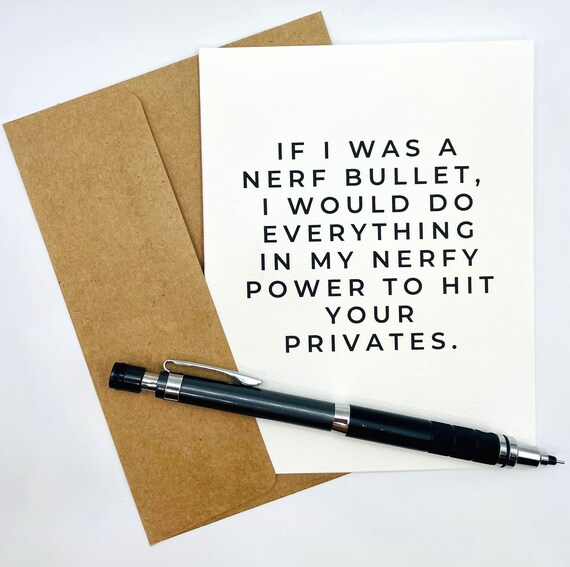 Nerf Bullet Adult Humor Card Funny Card Husband Card Wife - Etsy