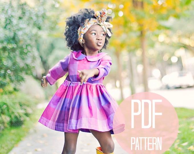 Girls Peter Pan Collar Dress Pattern PDF Easy Quick Sewing Project ...