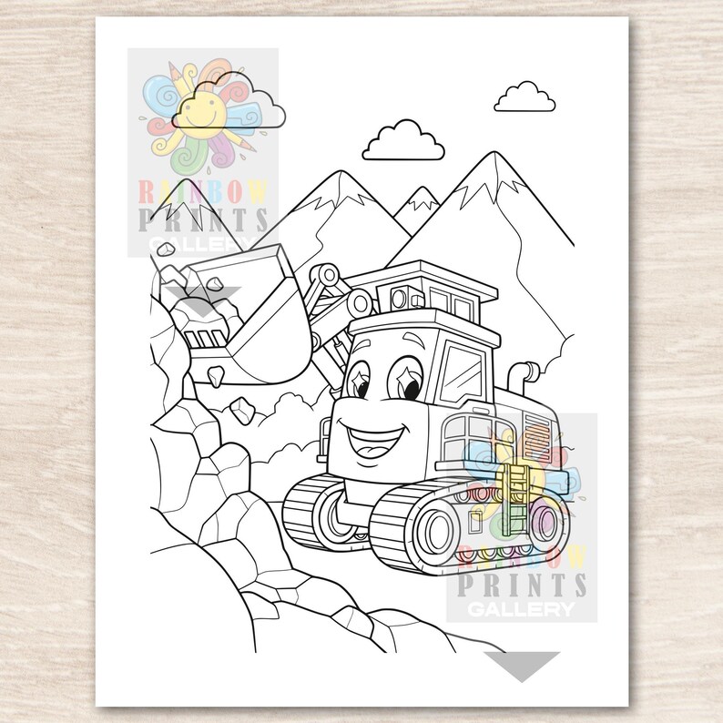 Cute Car Coloring Pages for Kids, Smiling Trucks Coloring Book, Funny ...