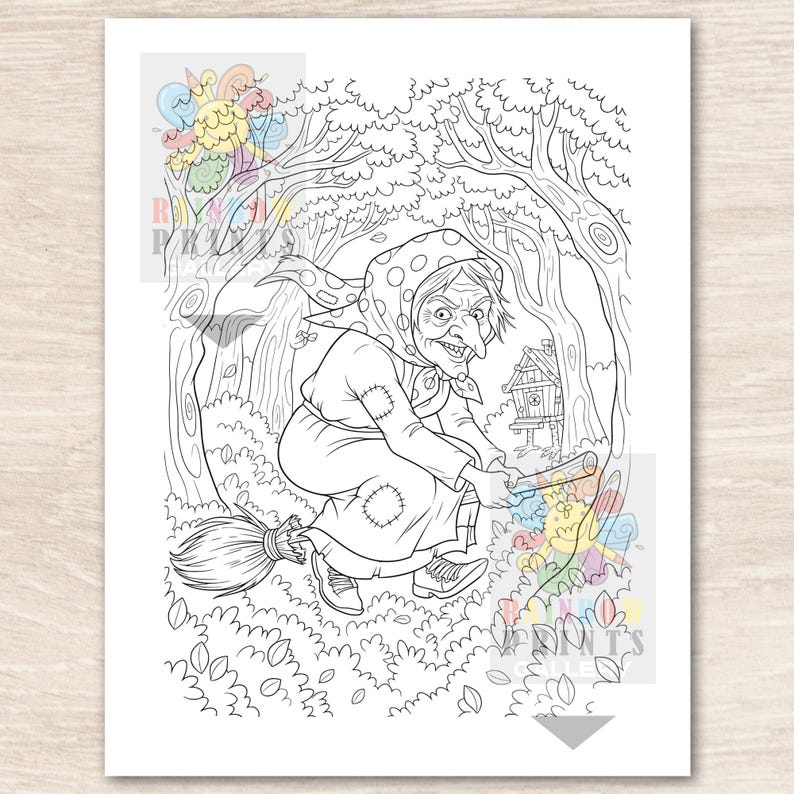 Slavic Folklore Coloring Pages, Russian Fairy Tale Book for Kids, Baba ...