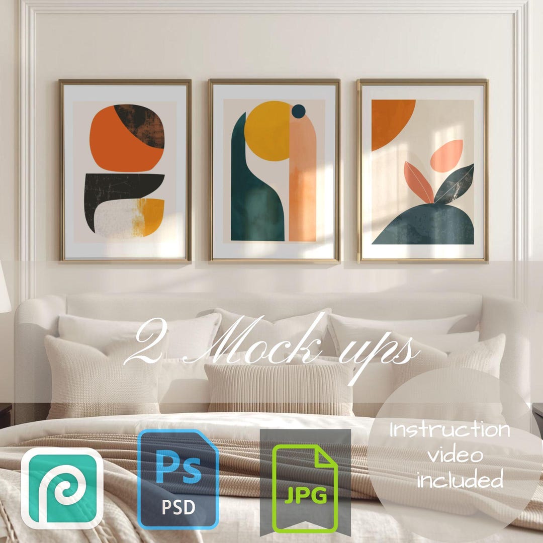 Set of 3 Frames Mockup, Glass Reflection, Vertical Frame, A2, Psd ...