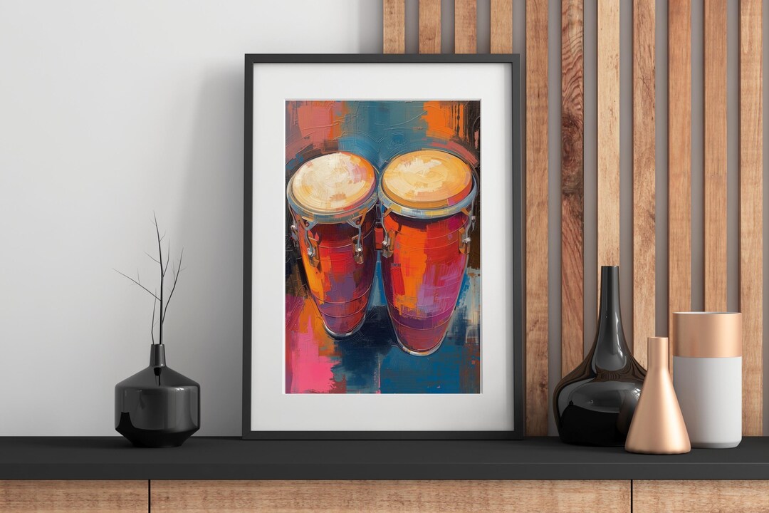 Colorful Congas — Bright Drum Instrument Wall Art [digital Download] - Etsy