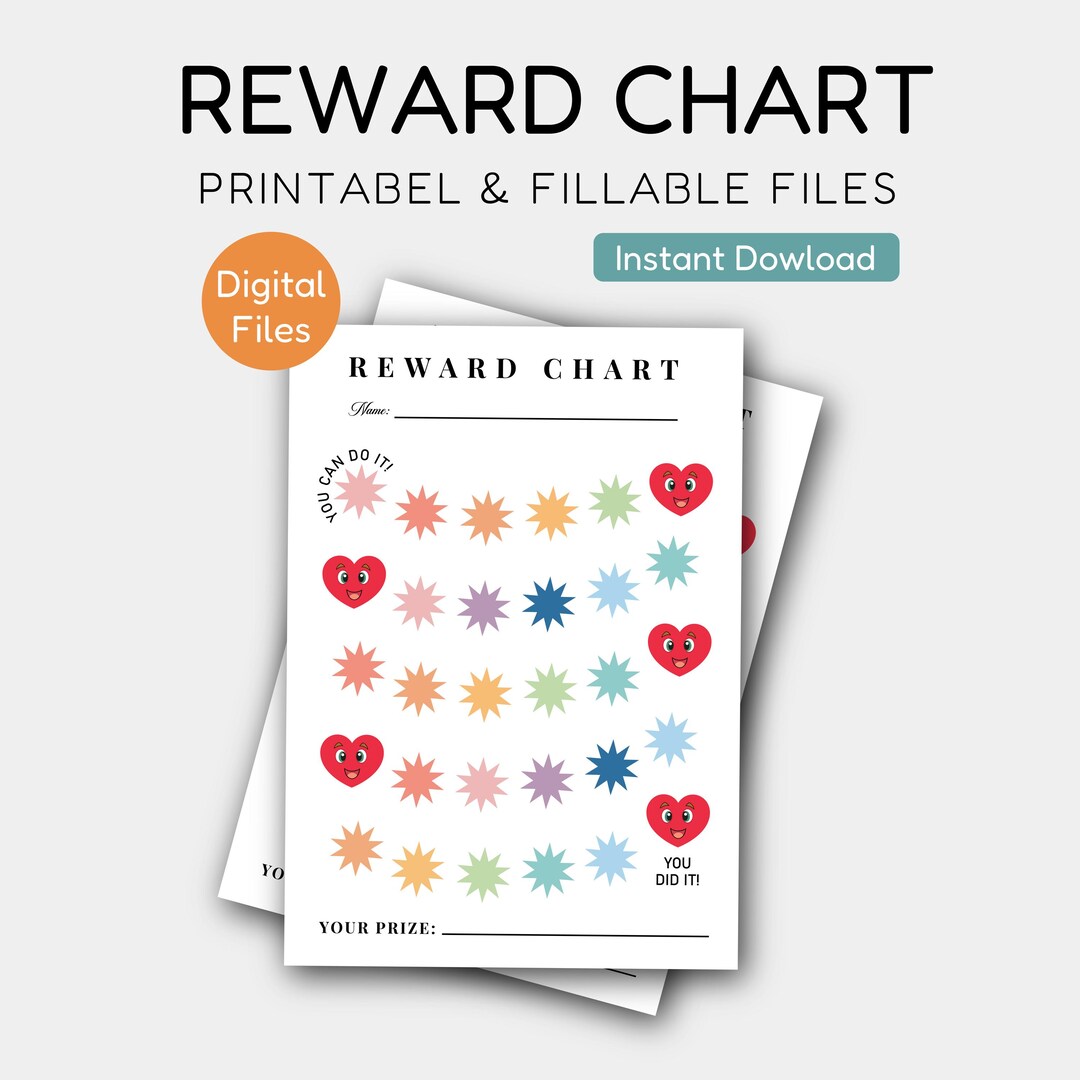 Printable Reward Chart for Kids | Behavior & Chore Tracker | Toddler ...