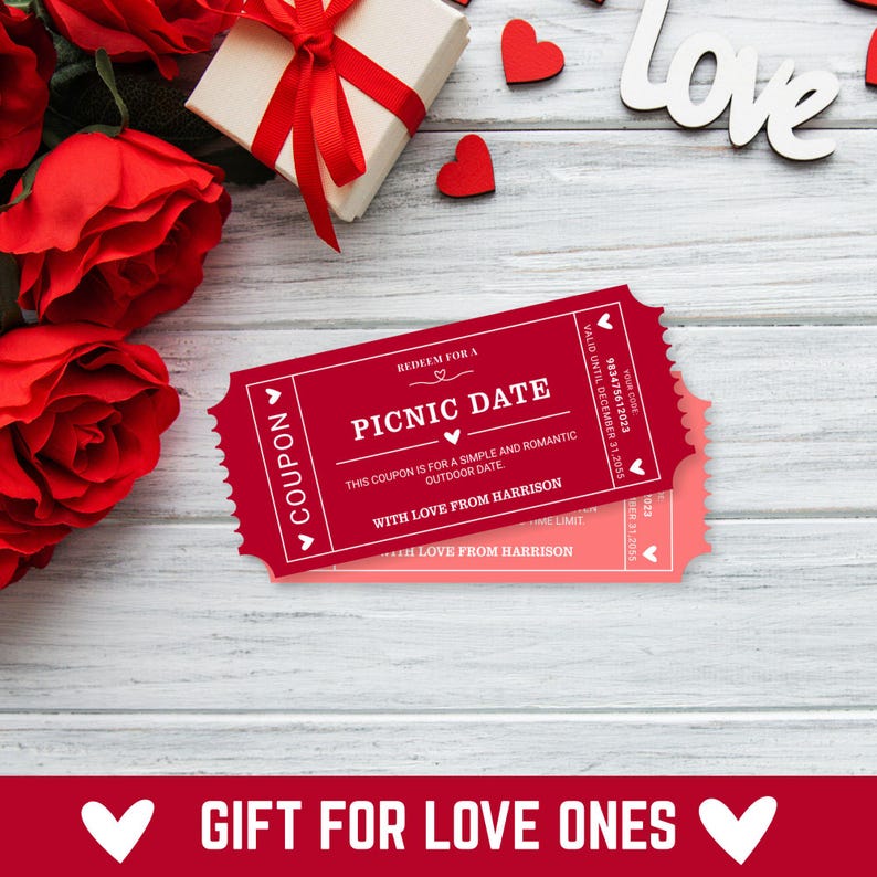 30 Editable Love Coupons, Romantic Coupons for Him & Her, Valentine’s ...