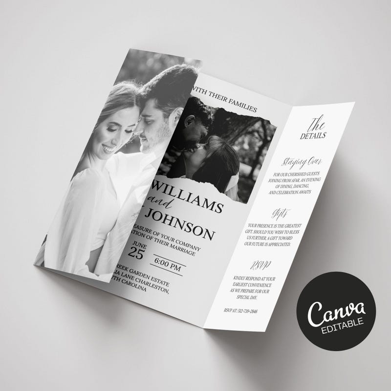 Folded Wedding Invitation - Etsy