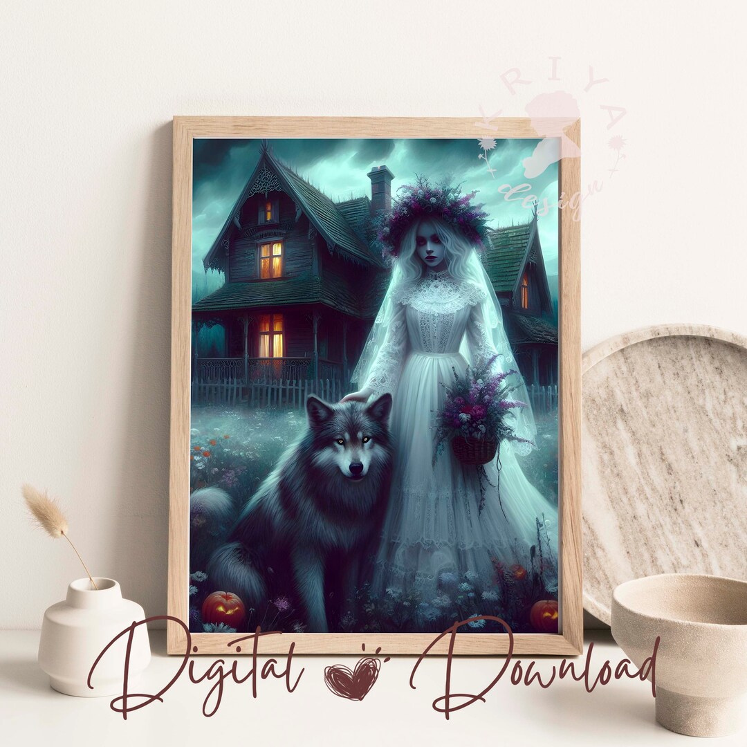 Ghost Bride Art Digital Download, Gothic Wedding, Moody Dark ...