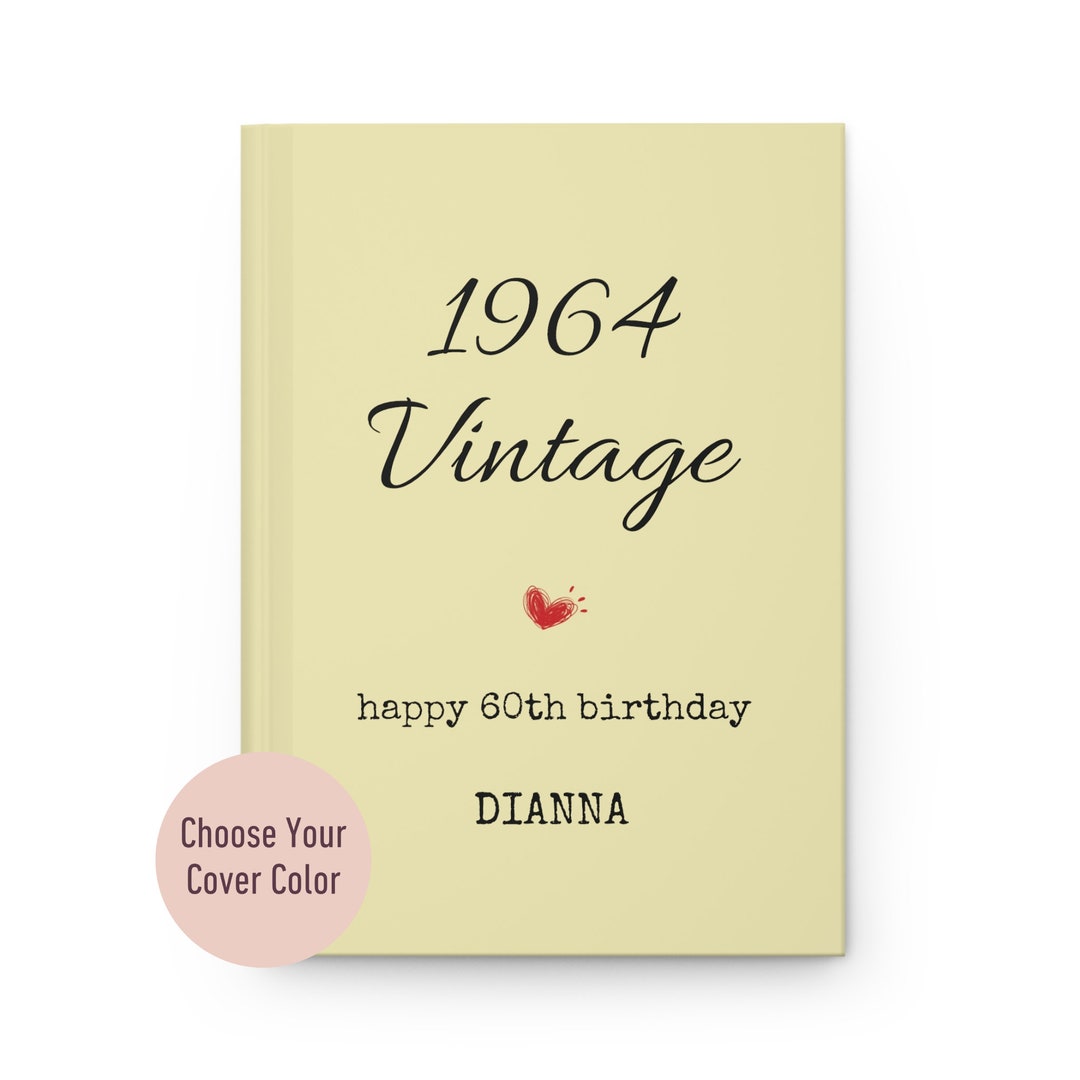 Funny 60th Birthday Gift for Women, Personalized Vintage 1964 Journal ...
