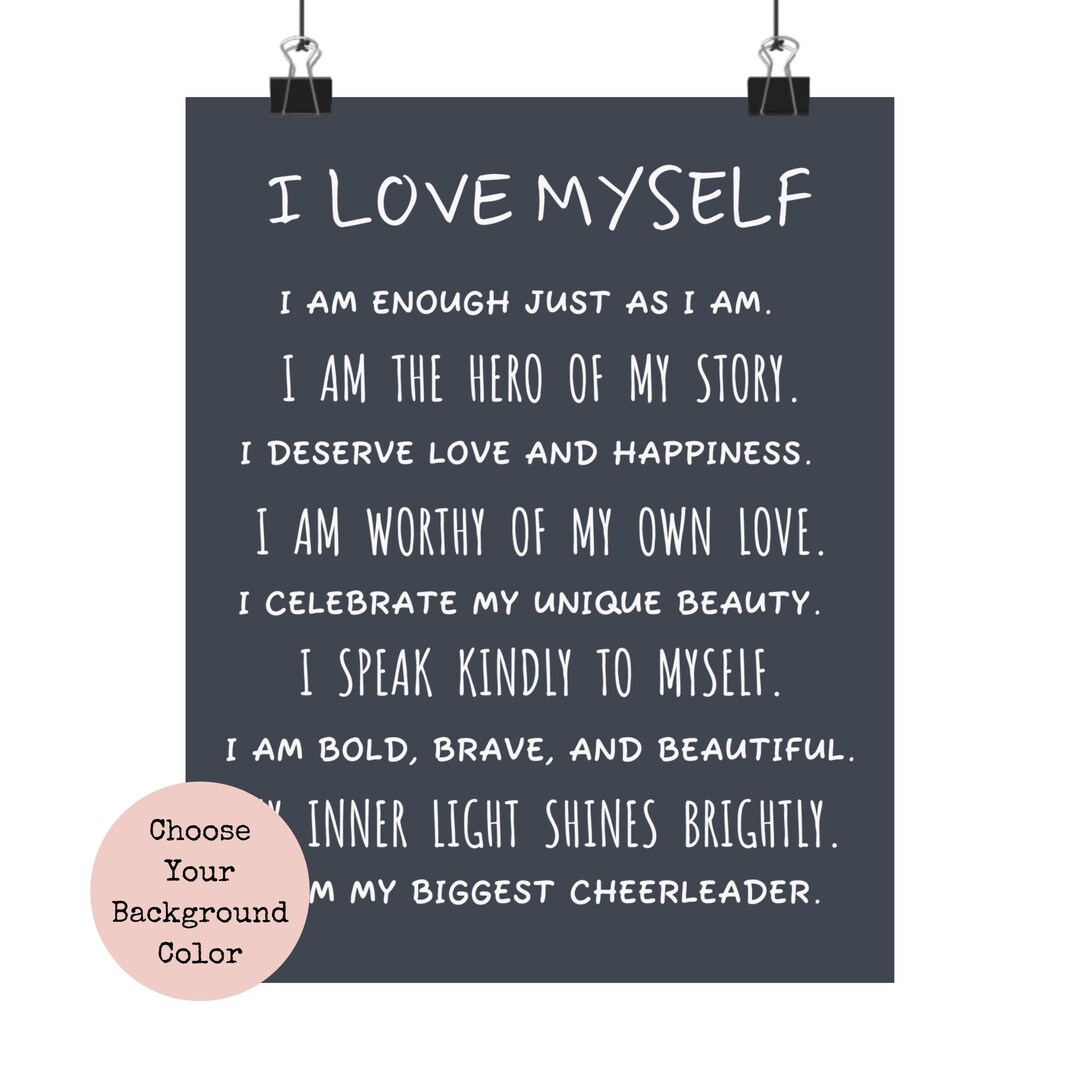Positive Affirmations Daily Mantra, Self Love Poster Wall Decor, Mental ...