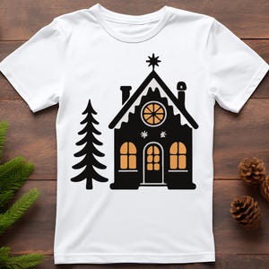 Christmas House Clipart Bundle – Cozy Winter Home SVG PNG, Holiday Snow ...