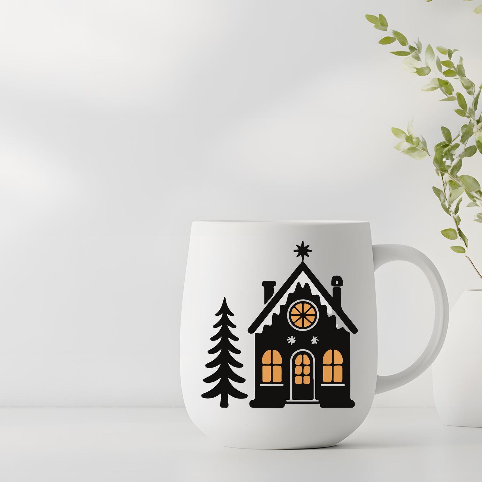 Christmas House Clipart Bundle – Cozy Winter Home SVG PNG, Holiday Snow ...