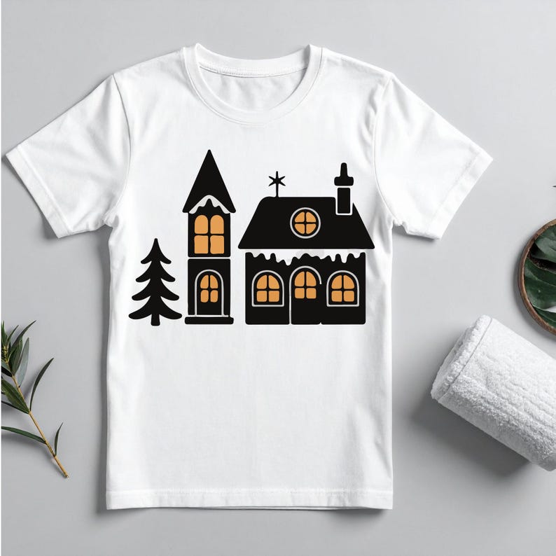 Christmas House Clipart Bundle – Cozy Winter Home SVG PNG, Holiday Snow ...