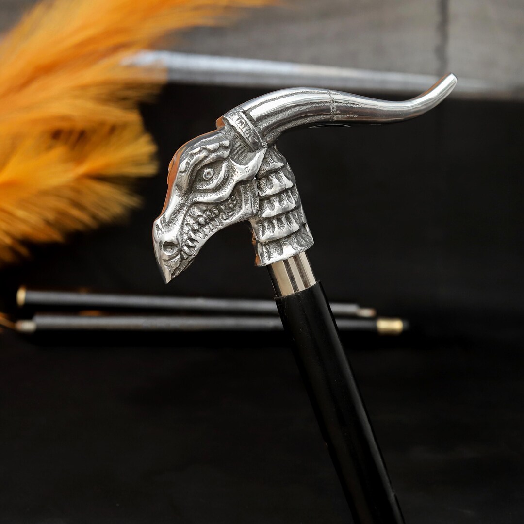 Dragon Head Walking Cane – Gothic Fantasy Wizard Staff - Etsy