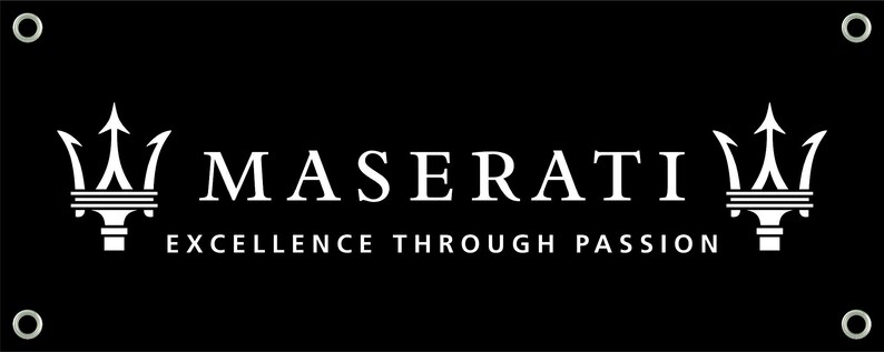 Maserati Logo Banner Vinyl Garage Sign,office or Showroom, Flag, Racing ...