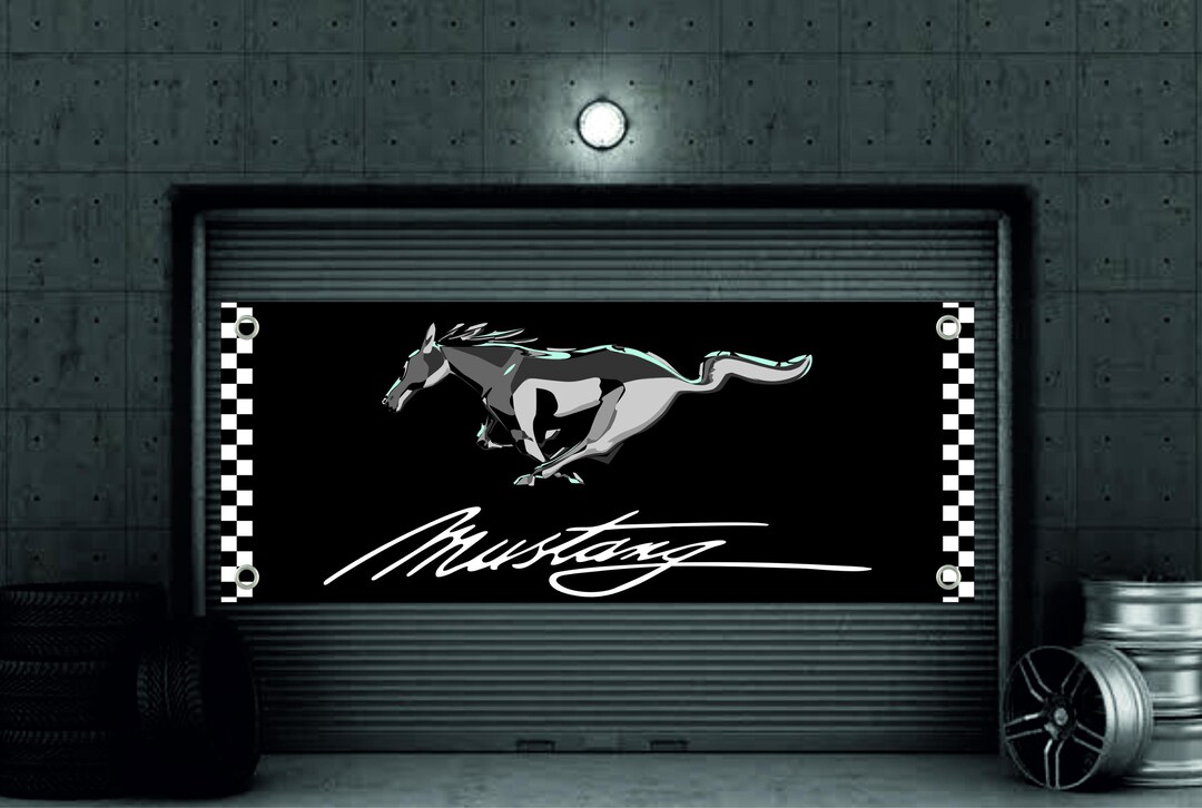 Mustang Logo Vinyl Banner: Garage, Office, Shop Decor - Etsy