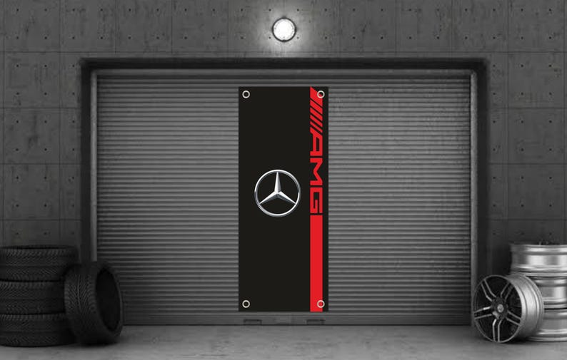 Mercedes AMG Logo Banner: Vinyl Garage Sign - Etsy