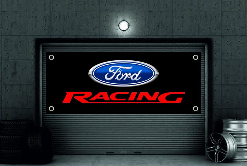Ford Racing Logo Vinyl Banner: Garage Decor, Car Shop Sign - Etsy